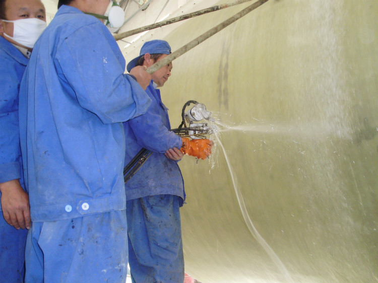 resin spray machine with fiber chopper